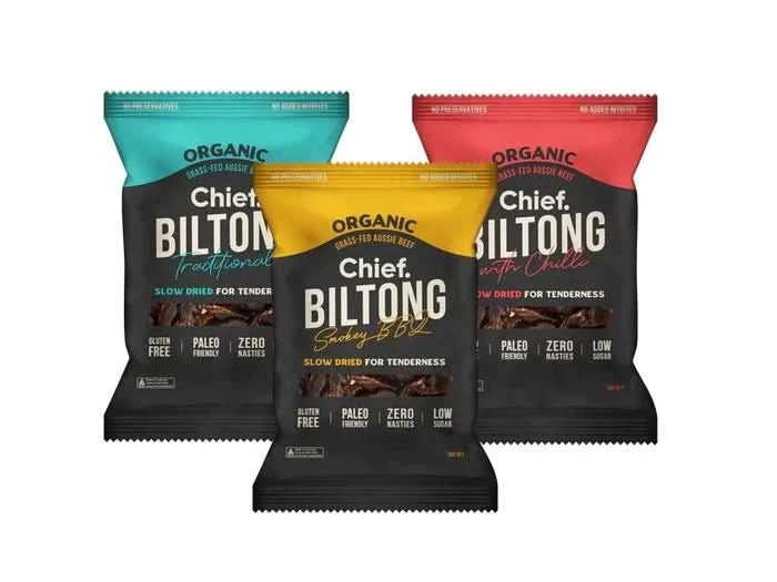 Buy Chief Beef Biltong Variety Pack Online @ Carnivore Store Australia