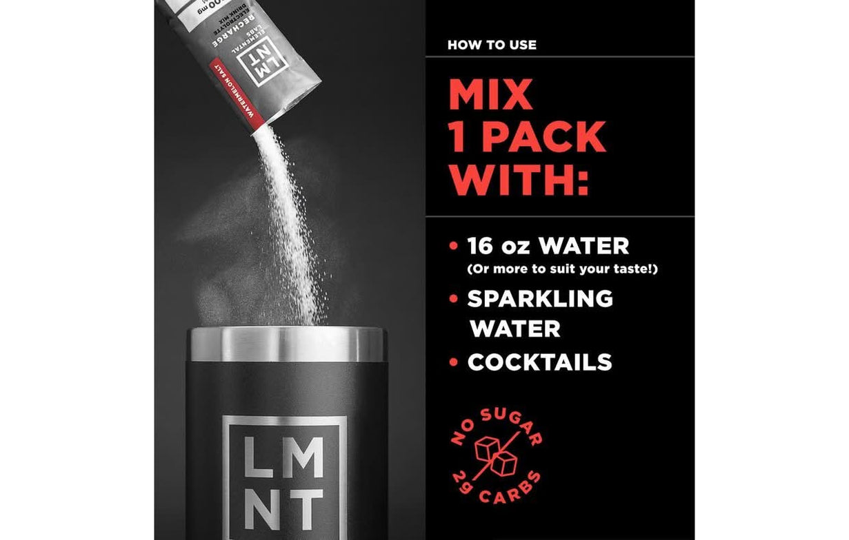 Buy LMNT RECHARGE Watermelon Salt Electrolyte Mix @ Carnivore Store ...