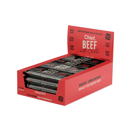 Buy Box 12 Chief Chilli Beef Bars Online @ Carnivore Store Australia